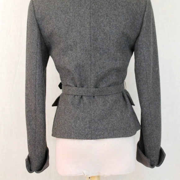 jaeger | Jackets & Coats | Vintage Jaeger Belted Gray Wool Jacket Uk 8 ...